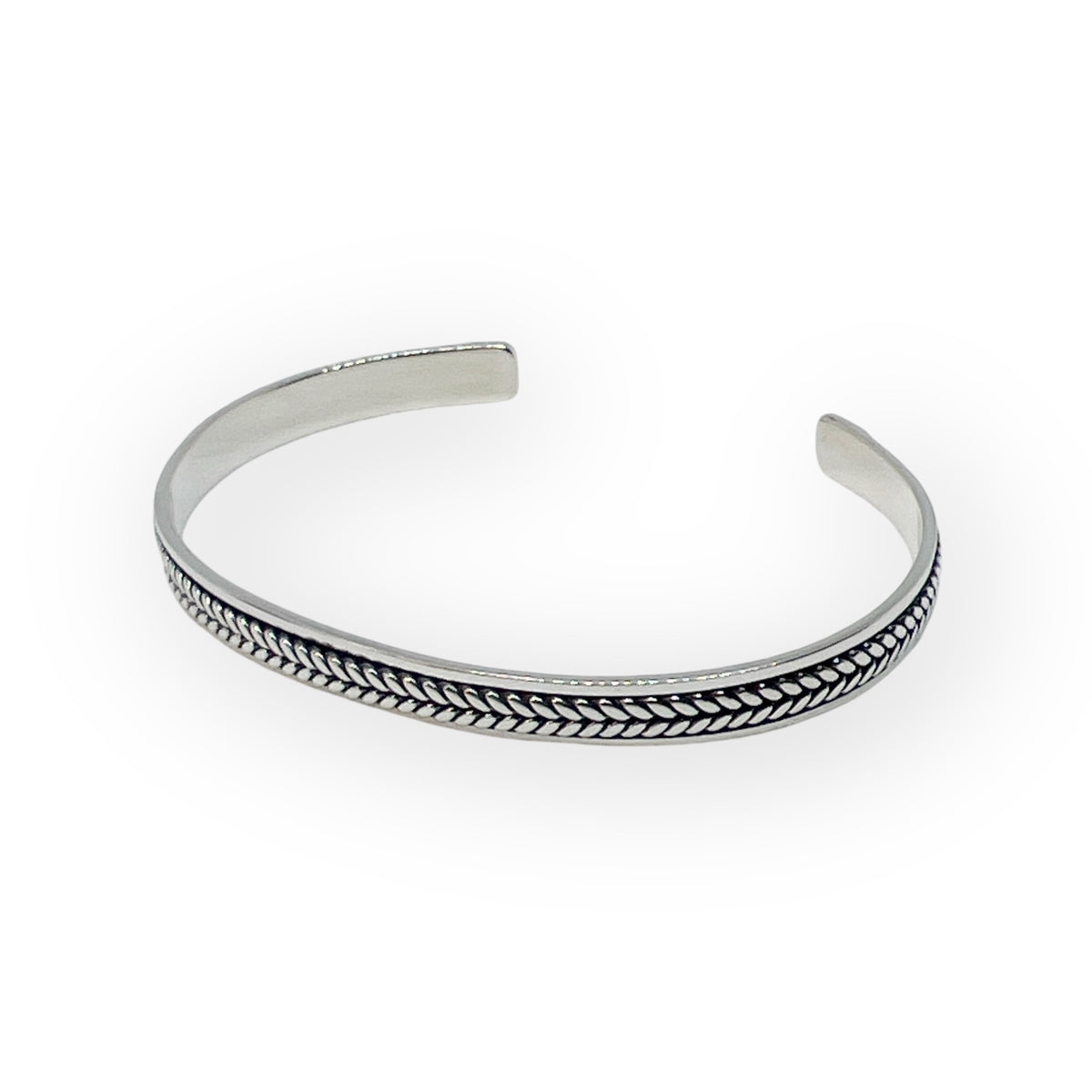 Chevron Sterling Silver Cuff Bracelet – Simple Natural Design