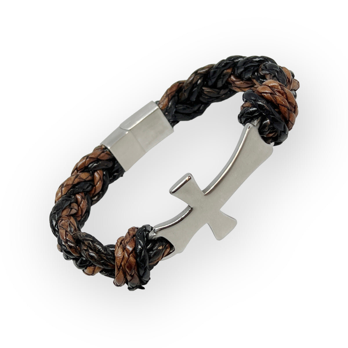 Classic Cross Bolo Leather Bracelet – Simple Natural Design