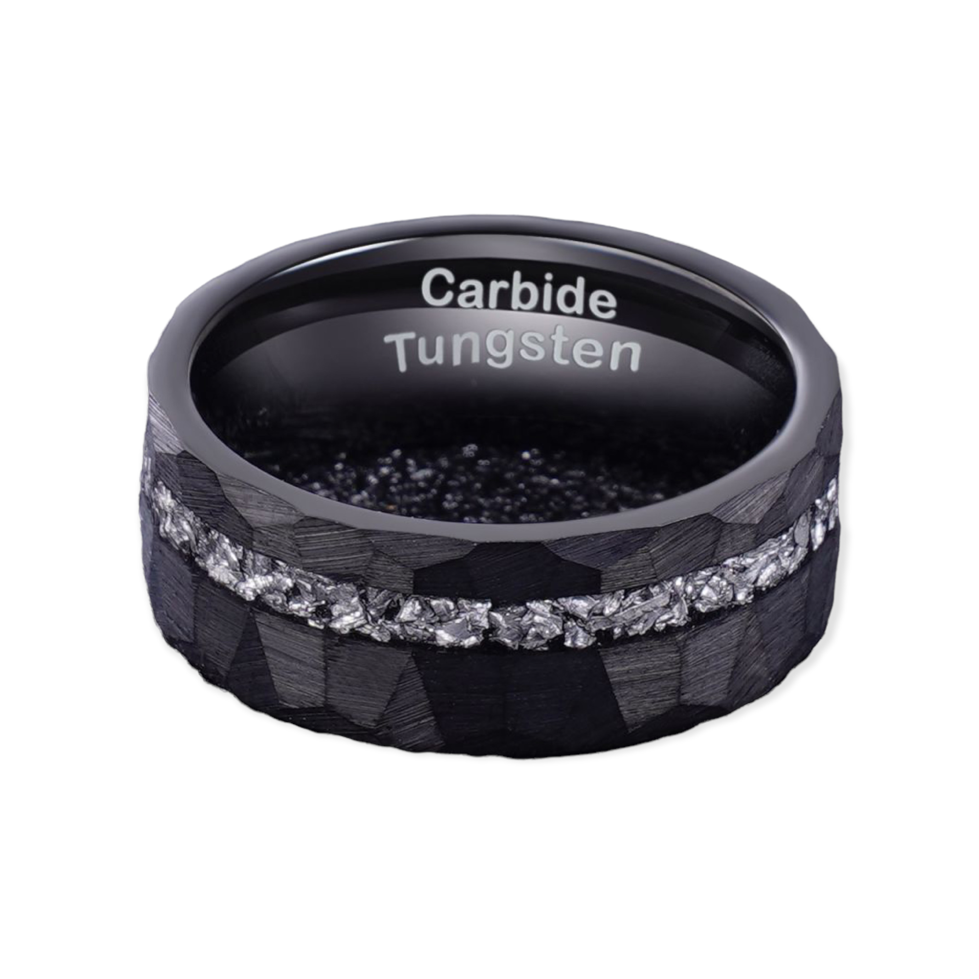 Meteorite Tungsten Carbide Ring – Simple Natural Design